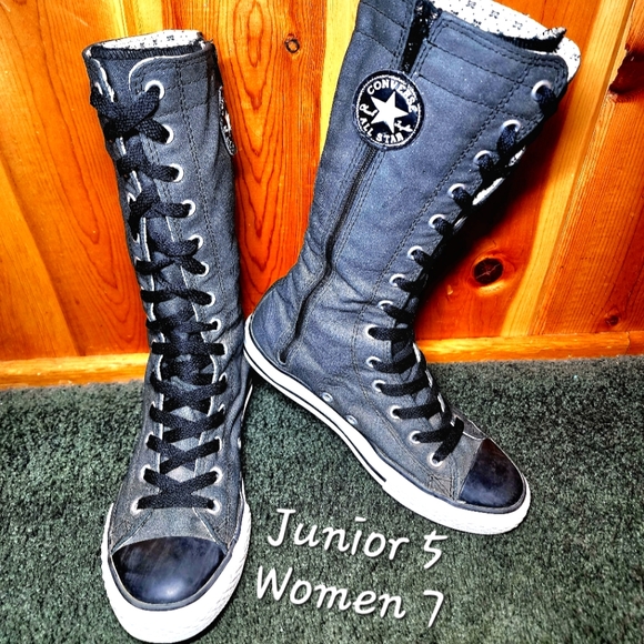 Converse | Shoes | Rare Converse All Star Calf Knee High Boots Women 7 ...